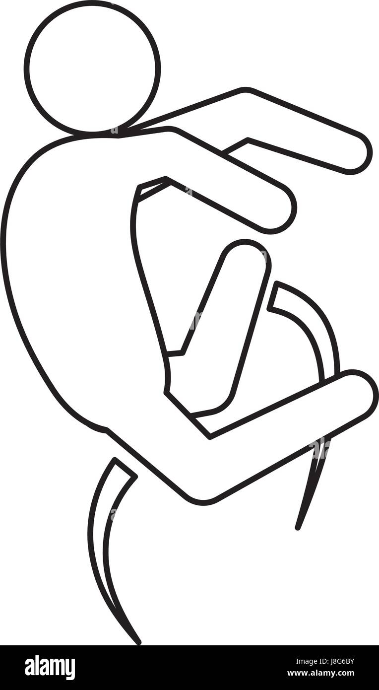 line pictogram man jumping up concept Stock Vector Image & Art - Alamy