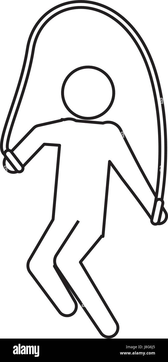 pictogram man jumping rope workout Stock Vector Image & Art - Alamy
