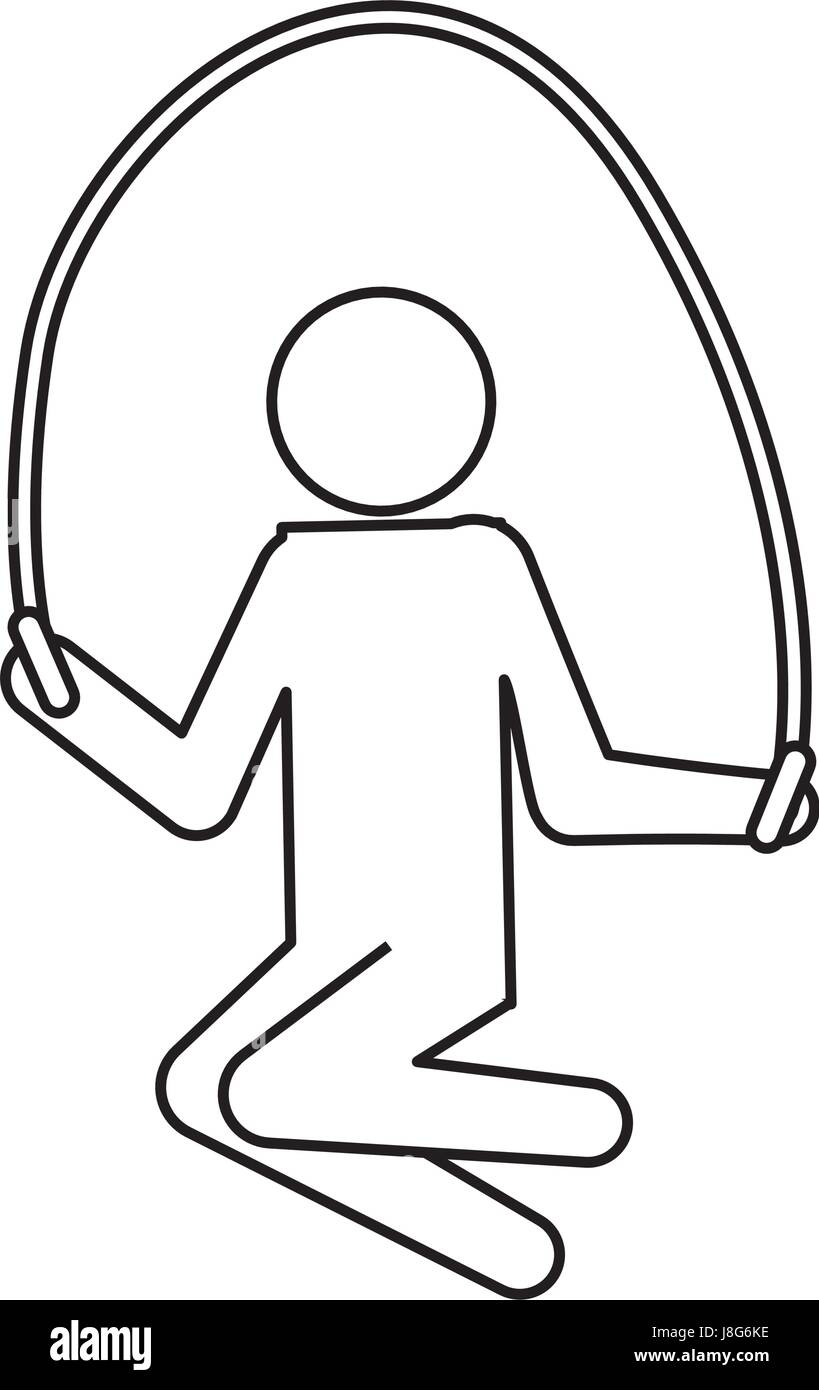 pictogram man jumping rope workout Stock Vector Image & Art - Alamy