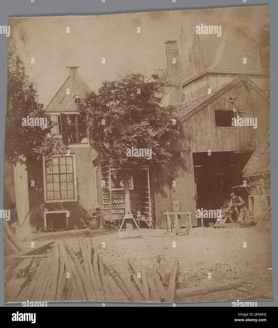 A view of Grote Bickersstraat 4 and the De Reus Shipyard, taken from ...