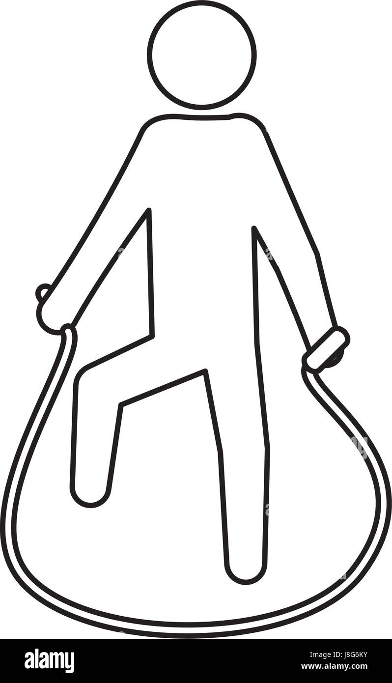 pictogram man jumping rope workout Stock Vector Image & Art - Alamy