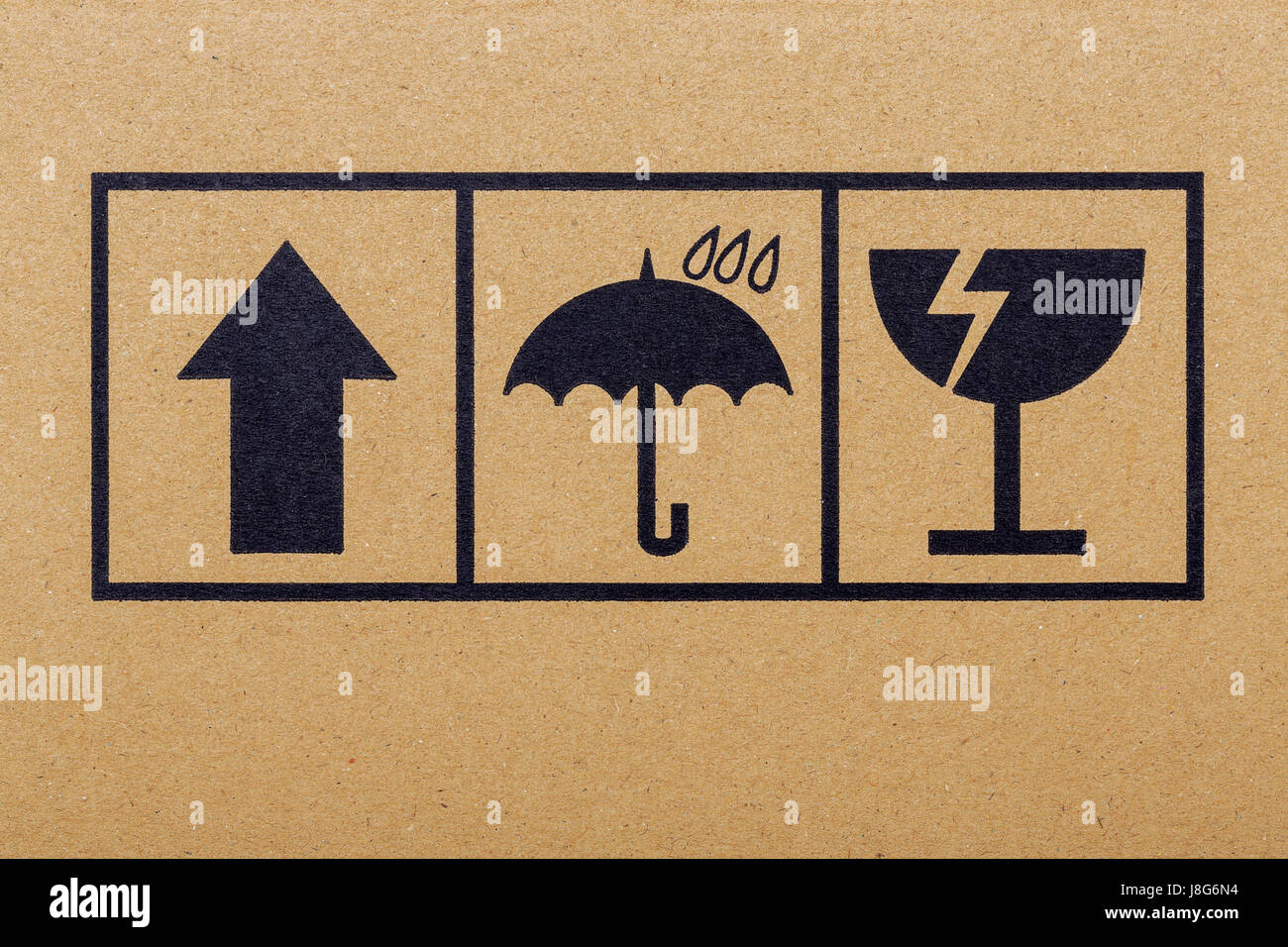 Fragile Keep Dry with Up Arrows, Umbrella, Broken Glass Symbol Stock ...