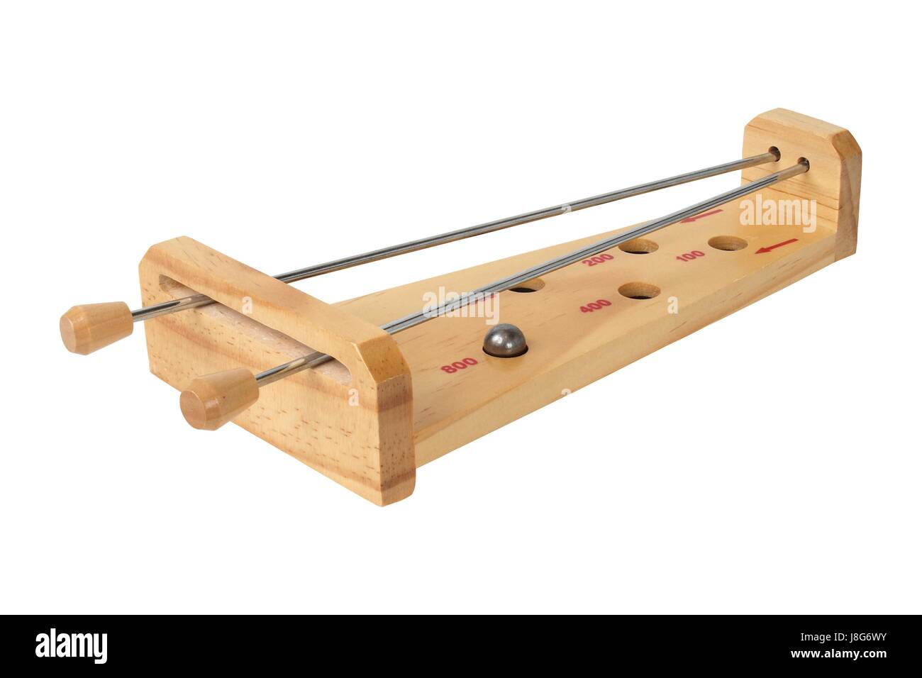 Wooden game with steel ball isolated on white background Stock Photo ...