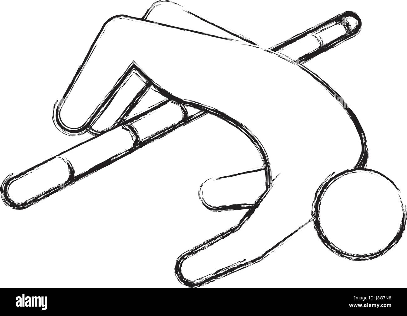 line pictogram man practice pole vault sport Stock Vector Image & Art ...