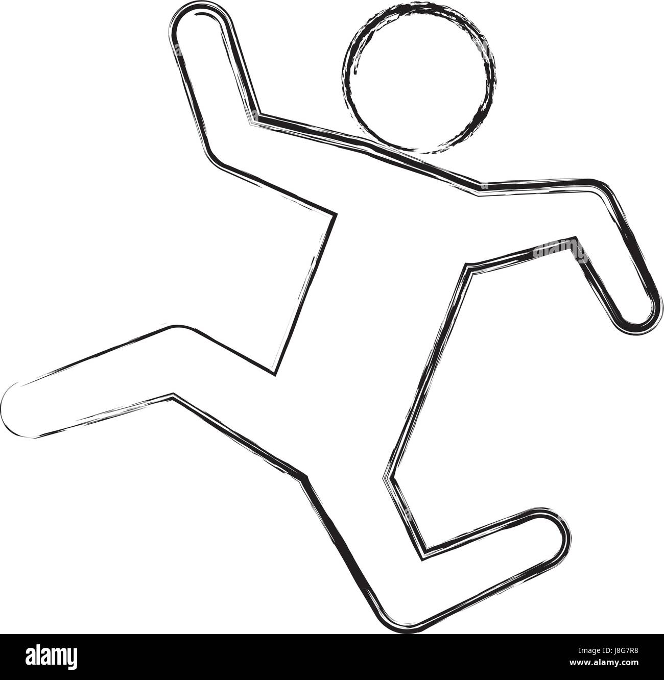 Running stickman Stock Vector Images - Alamy