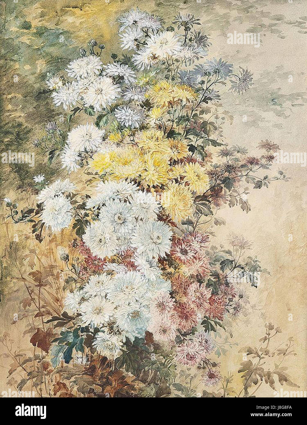 Julius Hoeppner's 'Blumenstrauss' is a still life painting featuring a ...