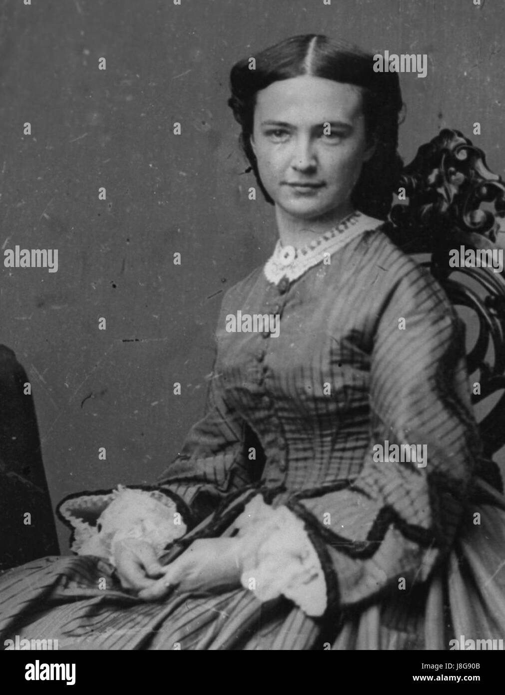 Elizabeth Bacon Custer, the wife of General George Armstrong Custer ...