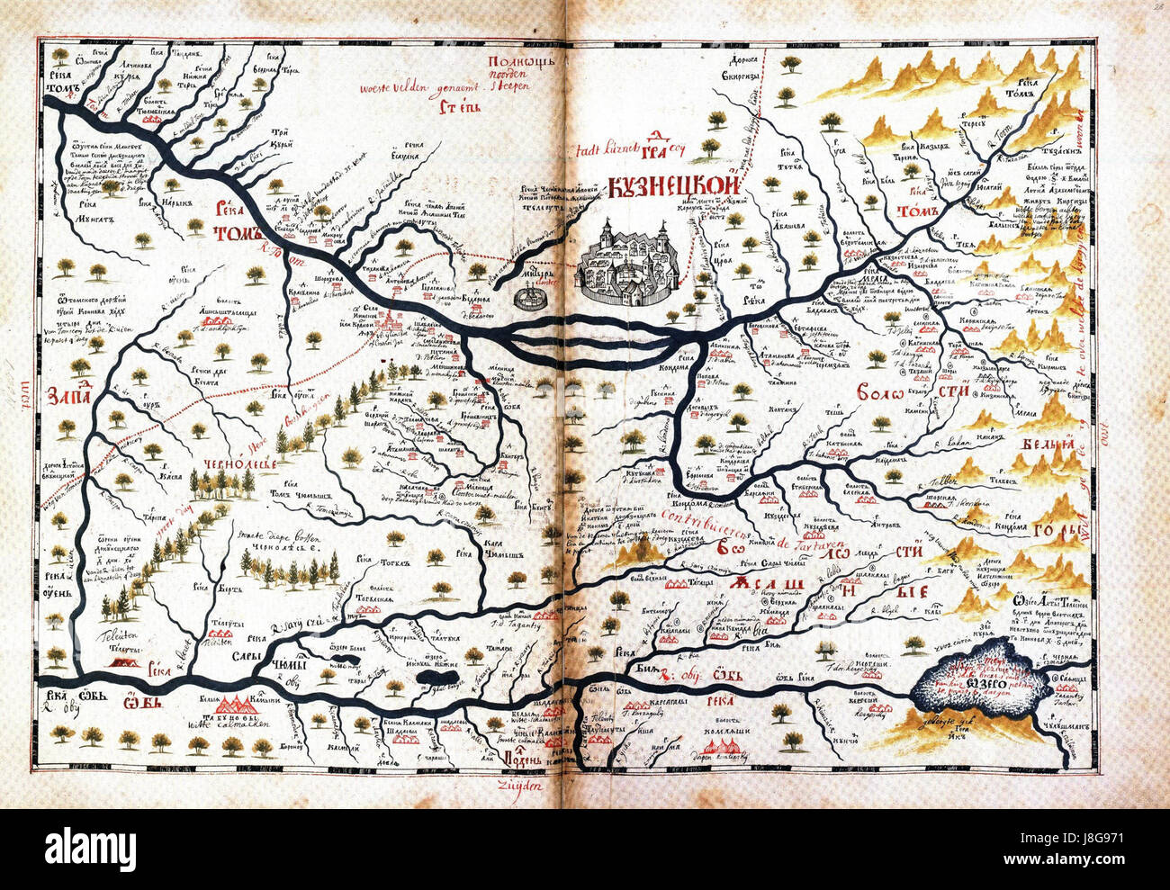 The 'Drawing Book of Siberia 12' map provides a detailed representation ...