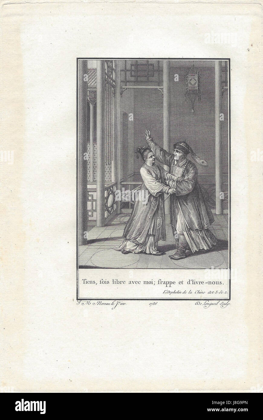 Moreau's illustration of Voltaire's 'L'Orphelin de la Chine' offers a ...