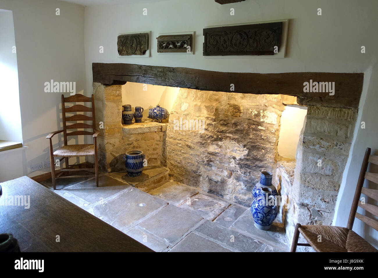 Fireplace Kelmscott Manor Oxfordshire, England DSC00128 Stock Photo - Alamy