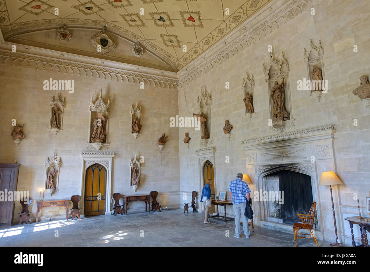 The Great Hall of Lacock Abbey in Wiltshire, England, is known for its ...