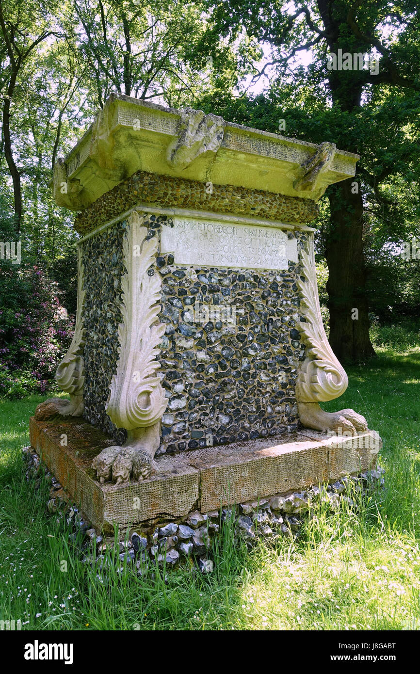 The Mithraic Altar at Wrest Park, Bedfordshire, England, is an ancient ...