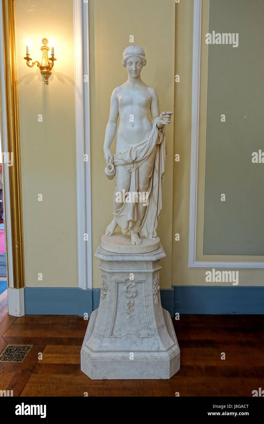 The statue of Hebe by Richard James Wyatt is displayed at Wrest Park in ...