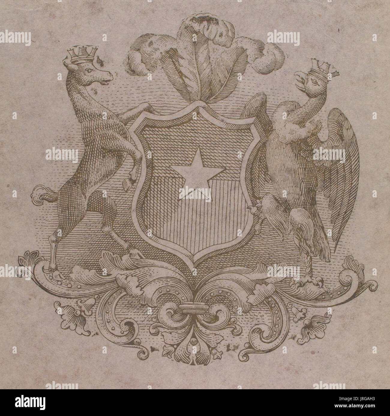 The Escudo de Chile (Coat of Arms of Chile) from 1890 represents the ...