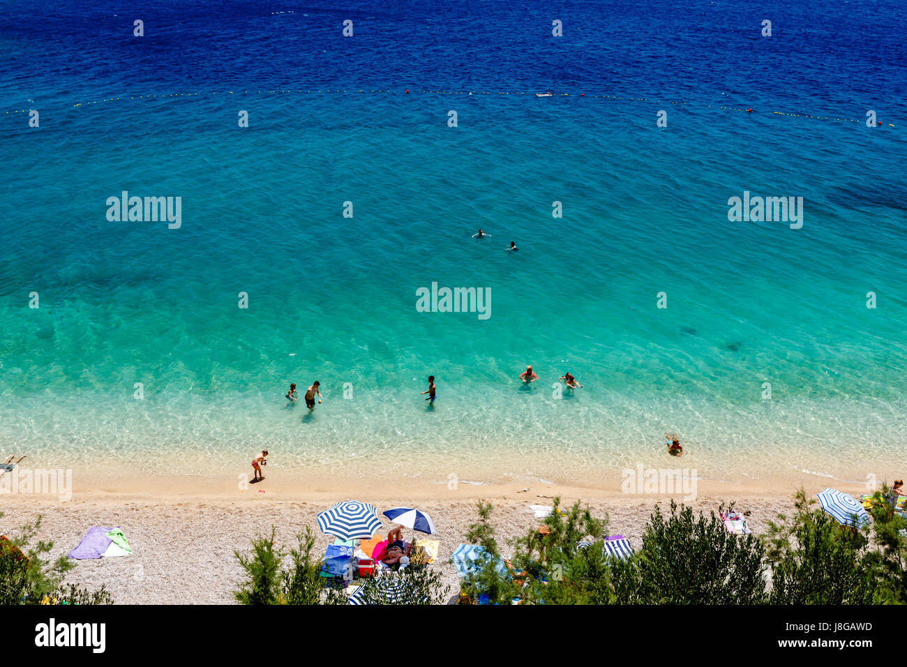Beautiful Adriatic Beach and Transparent Blue Water near Split, Croatia ...