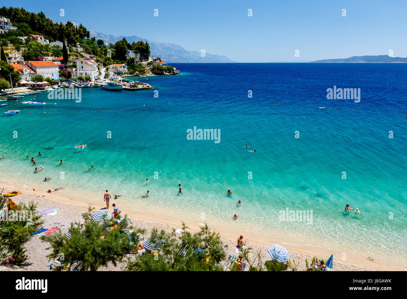 Beautiful Adriatic Beach and Lagoon with Turquoise Water near Split ...