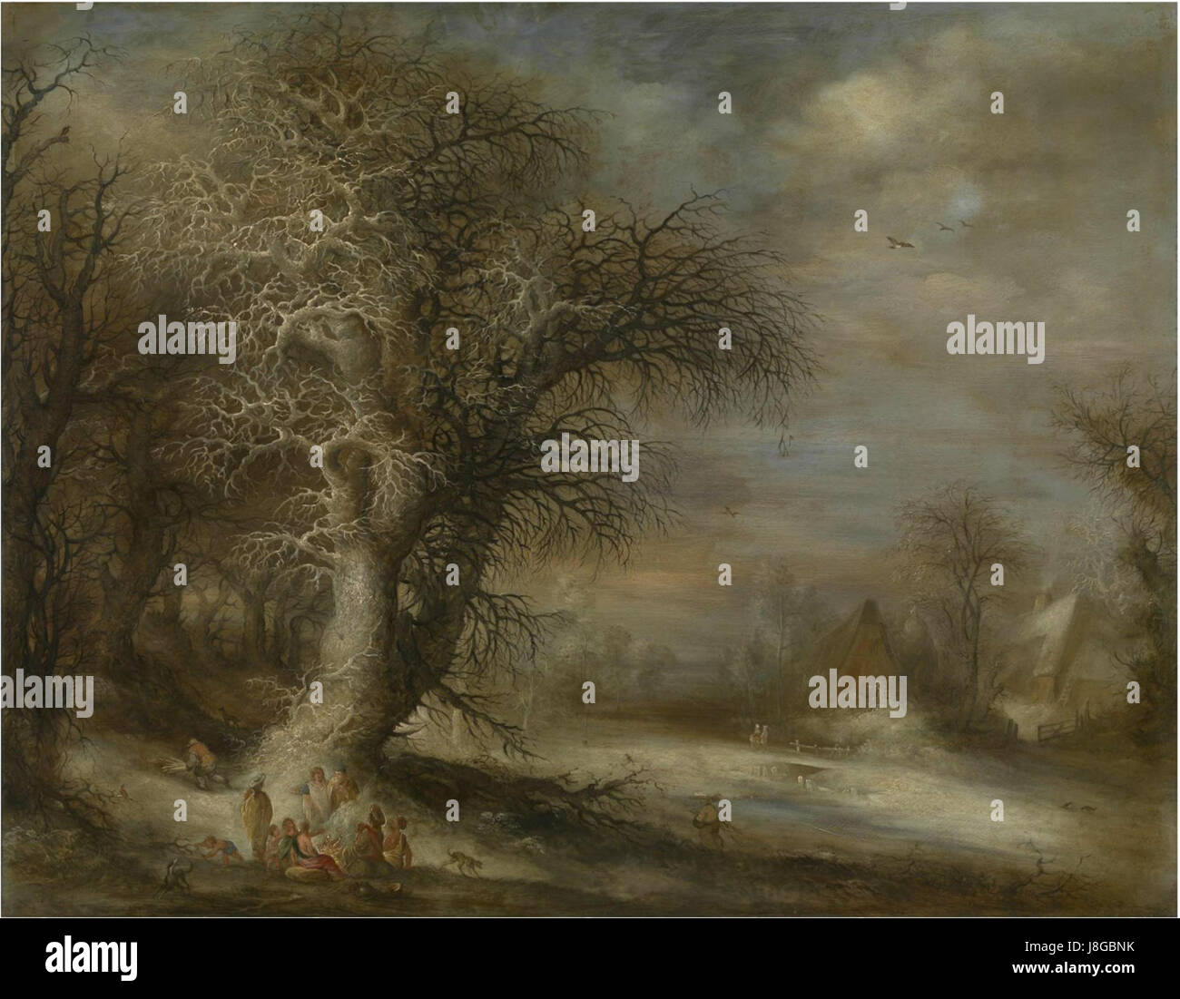 This painting by Gijsbrecht Leytens depicts a winter landscape ...