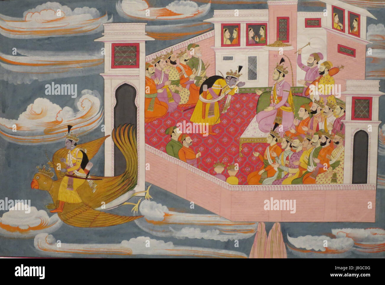 Krishna Approaches Indra for Help, workshop of Purkhu, Honolulu Museum ...