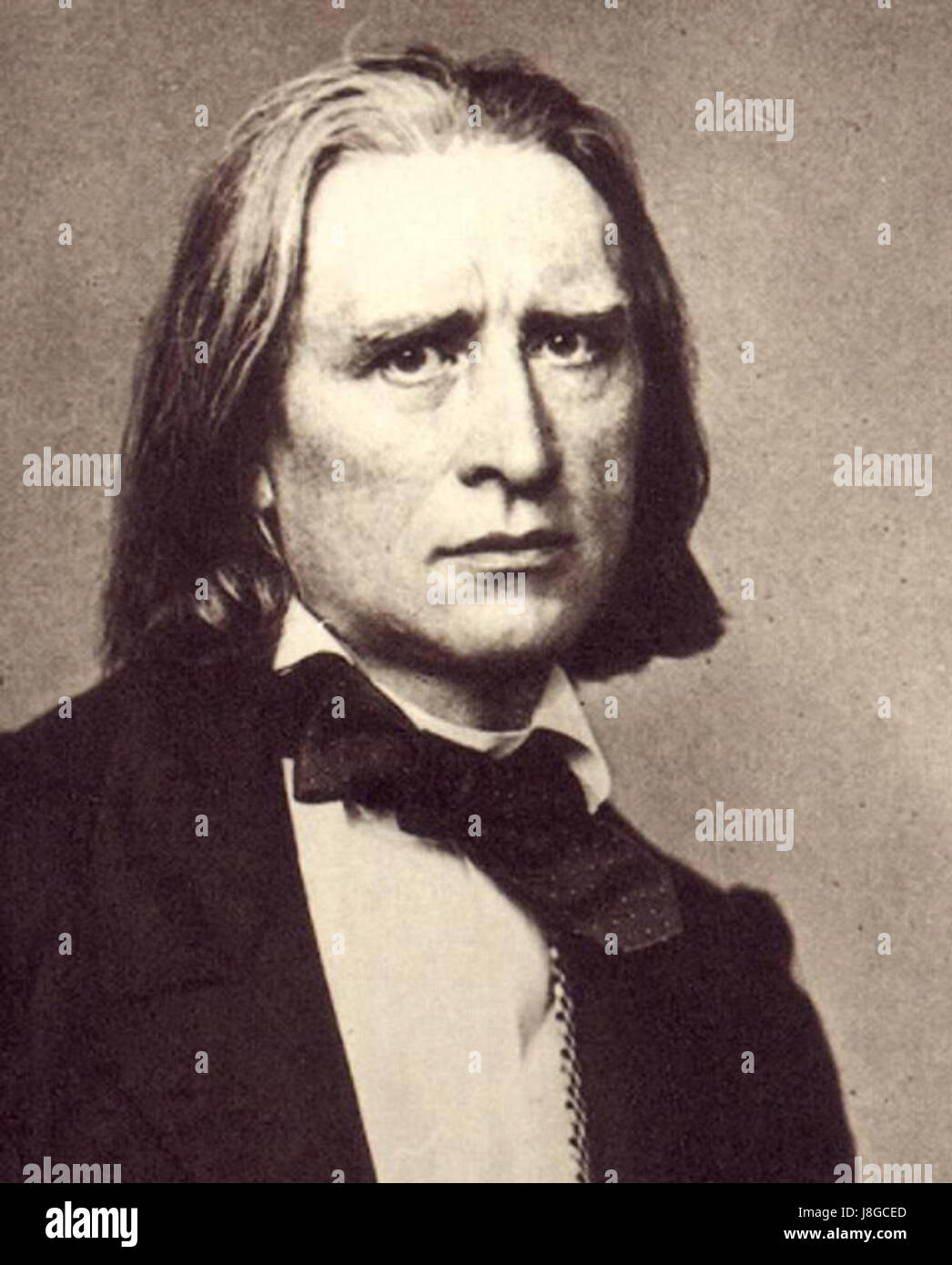 A detailed image of Franz Liszt from 1858, showcasing the famous ...