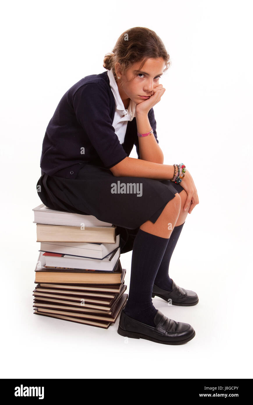 study, education, isolated, teen, blank, european, caucasian, boring ...