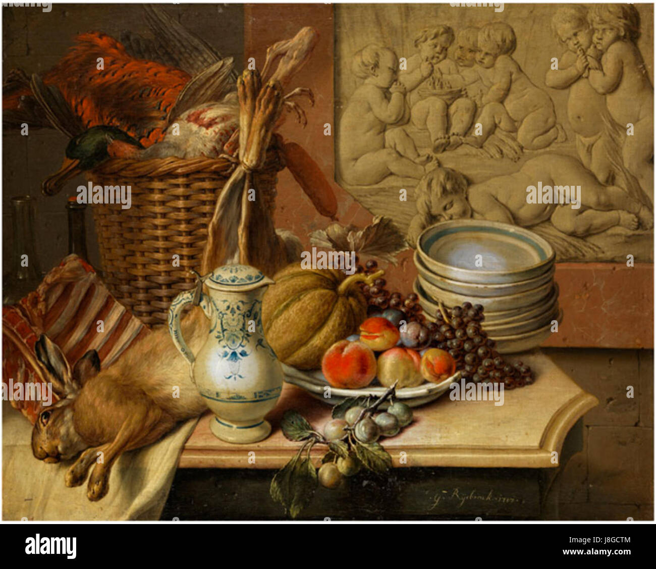 Gerard Rysbrack's 'Still Life with Game' is an oil painting from the ...