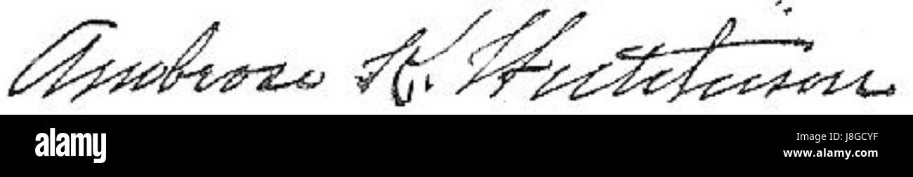 Ambrose K. Hutchison 1897 signature Stock Photo - Alamy