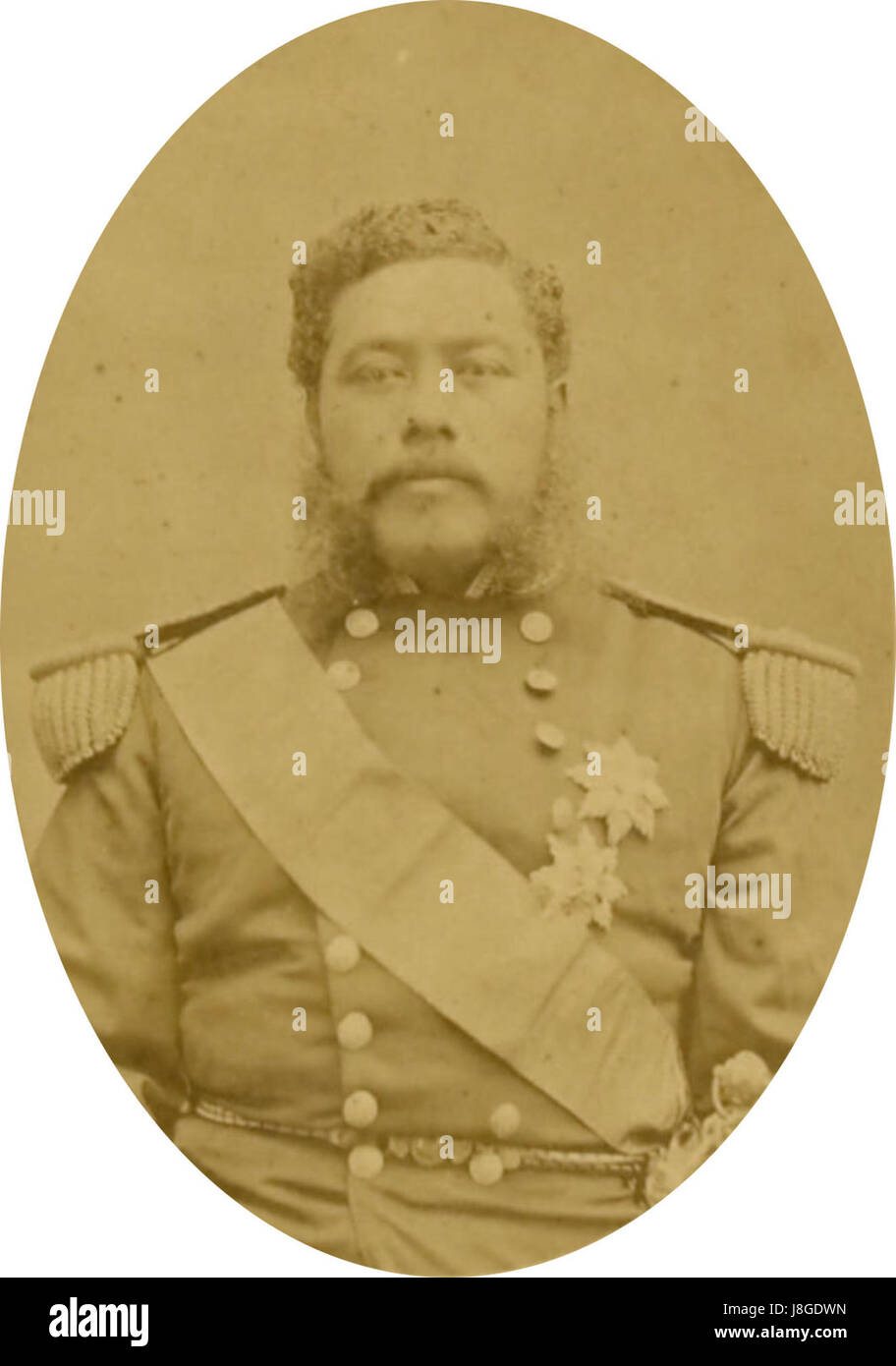 This photograph captures King Kalakaua of Hawaii, taken by the ...