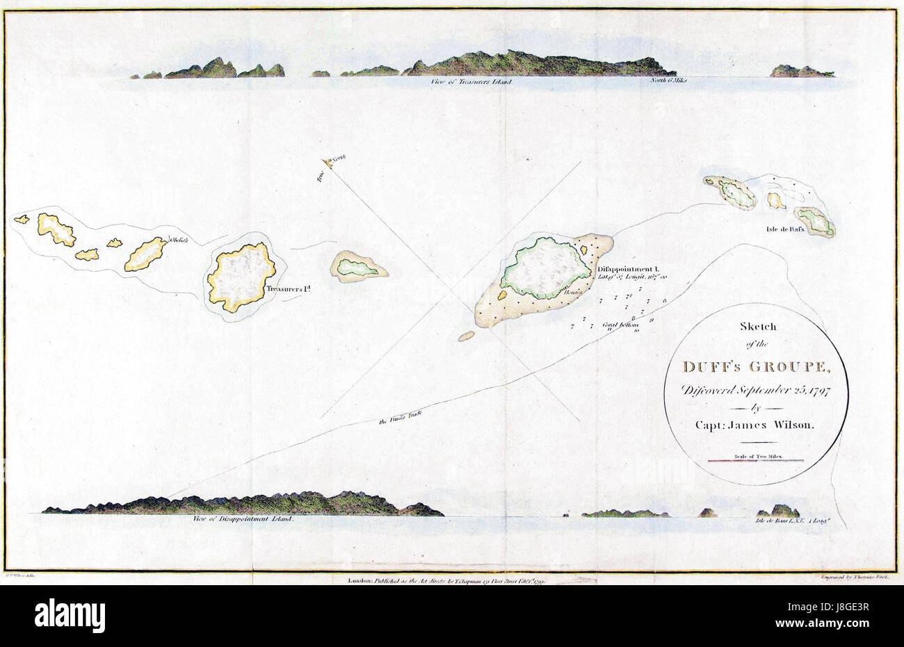 The Duff Islands map from 1797 is a historical nautical chart ...