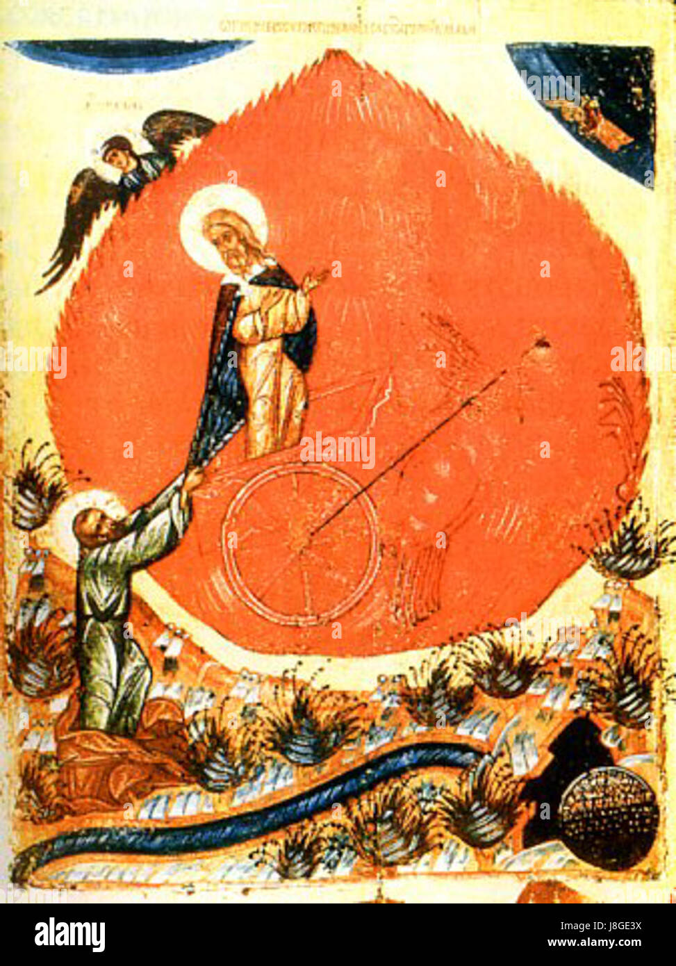 'Elijah Departure and Elisha' depicts the biblical story of the prophet ...