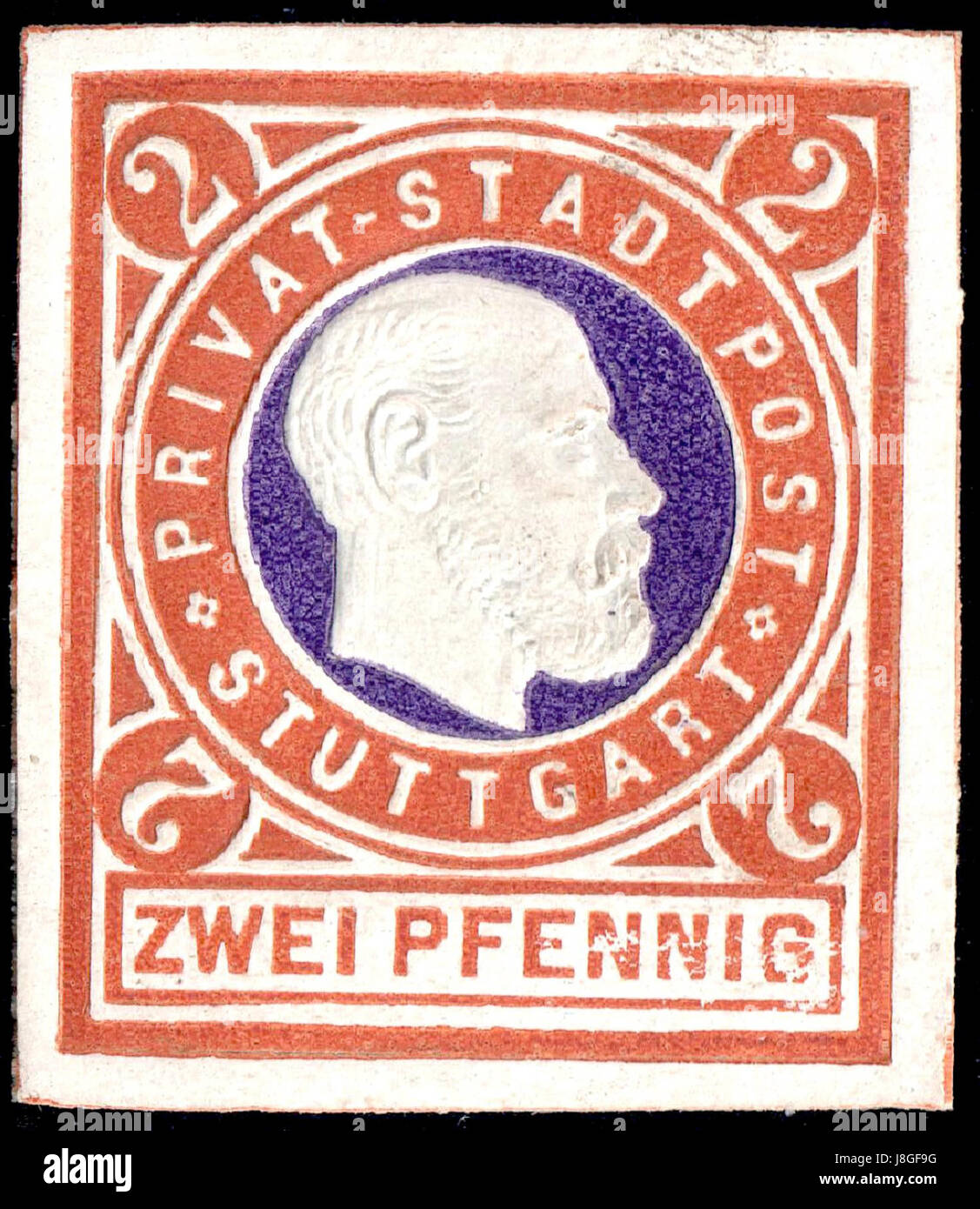 Germany Stuttgart 1889 local stamp 2pf special issue Stock Photo - Alamy
