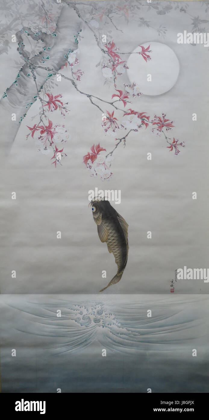 Leaping carp painting hi-res stock photography and images - Alamy