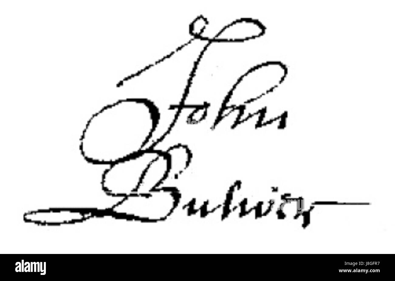 The signature of John Bulwer, likely from his will, represents a legal ...