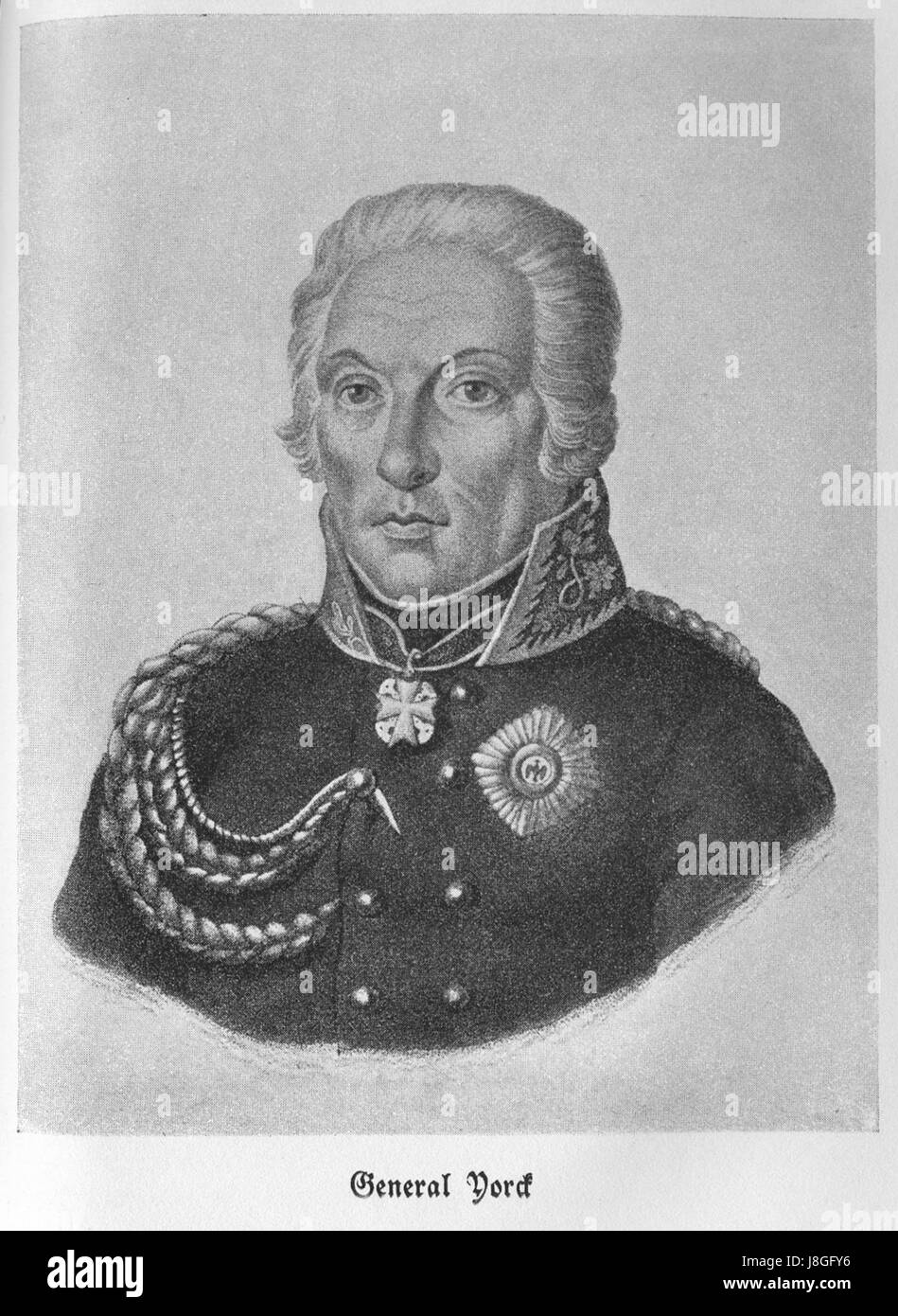 This historical image depicts General Yorck around the year 1812, a ...