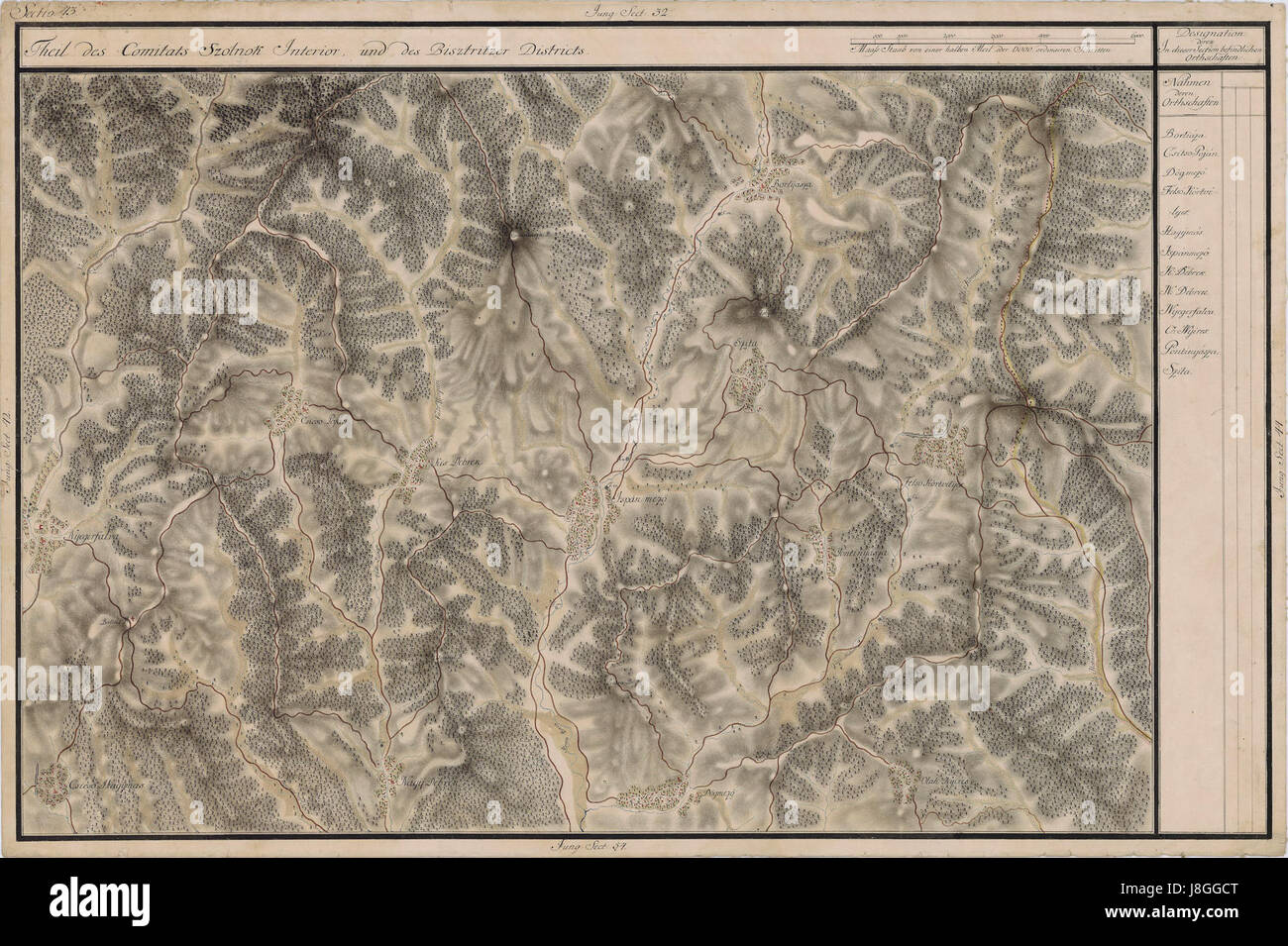 A page from the Josephinische Landaufnahme (Josephine Land Survey), a ...