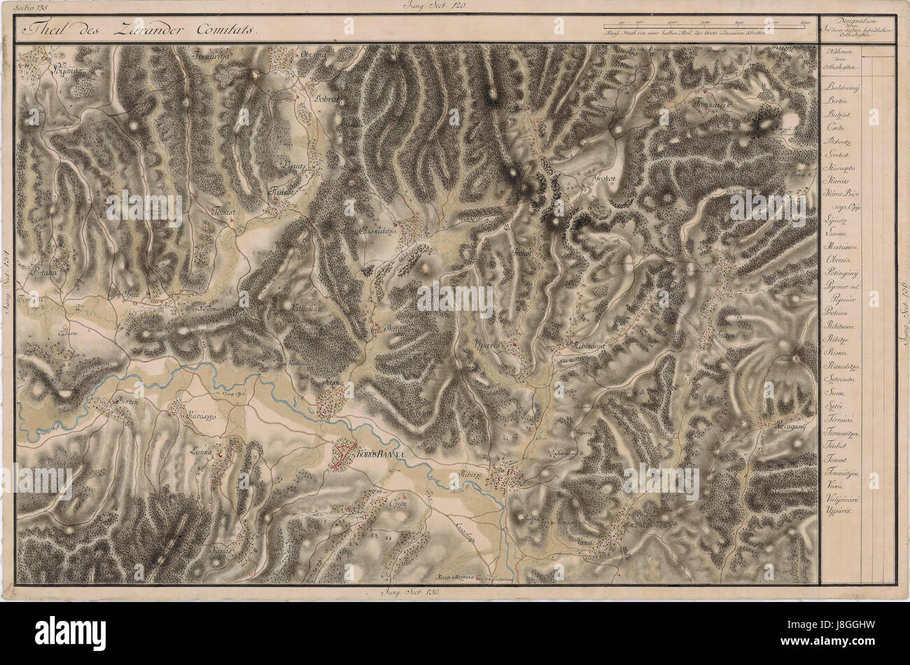 Page 135 of the Josephinian Land Survey, documenting the land ...