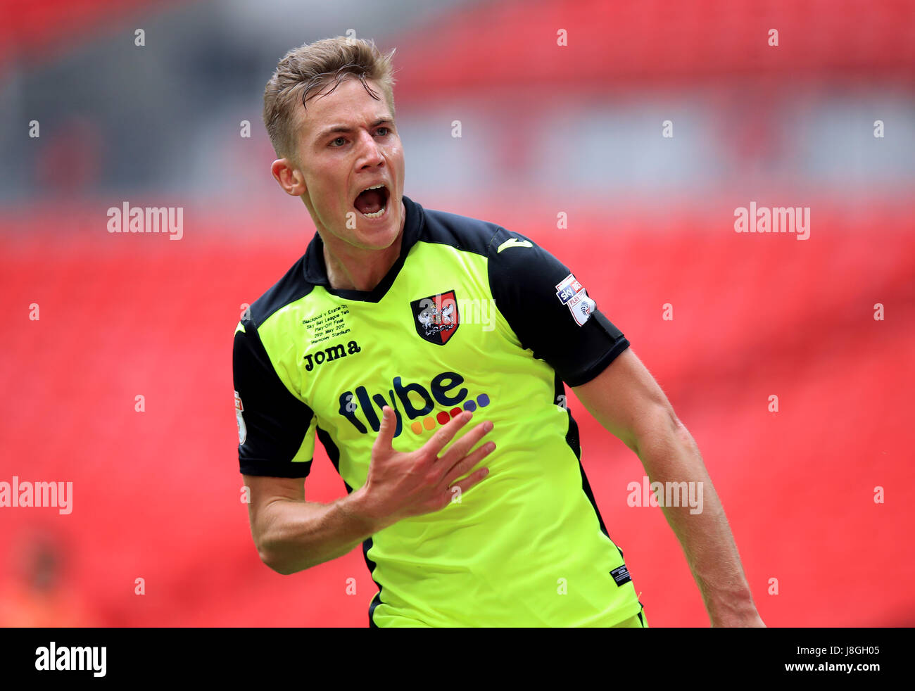 Exeter citys david wheeler celebrates scoring hi-res stock photography ...