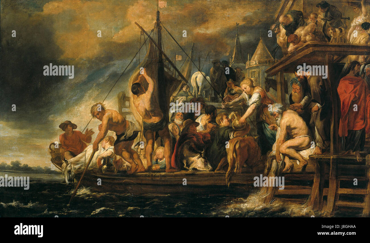 Jacob Jordaens' painting 'Het wonder van de stater in de bek van de vis ...