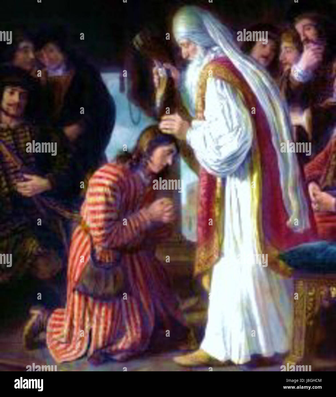 This artwork by Jan Victors depicts the biblical scene of Samuel ...