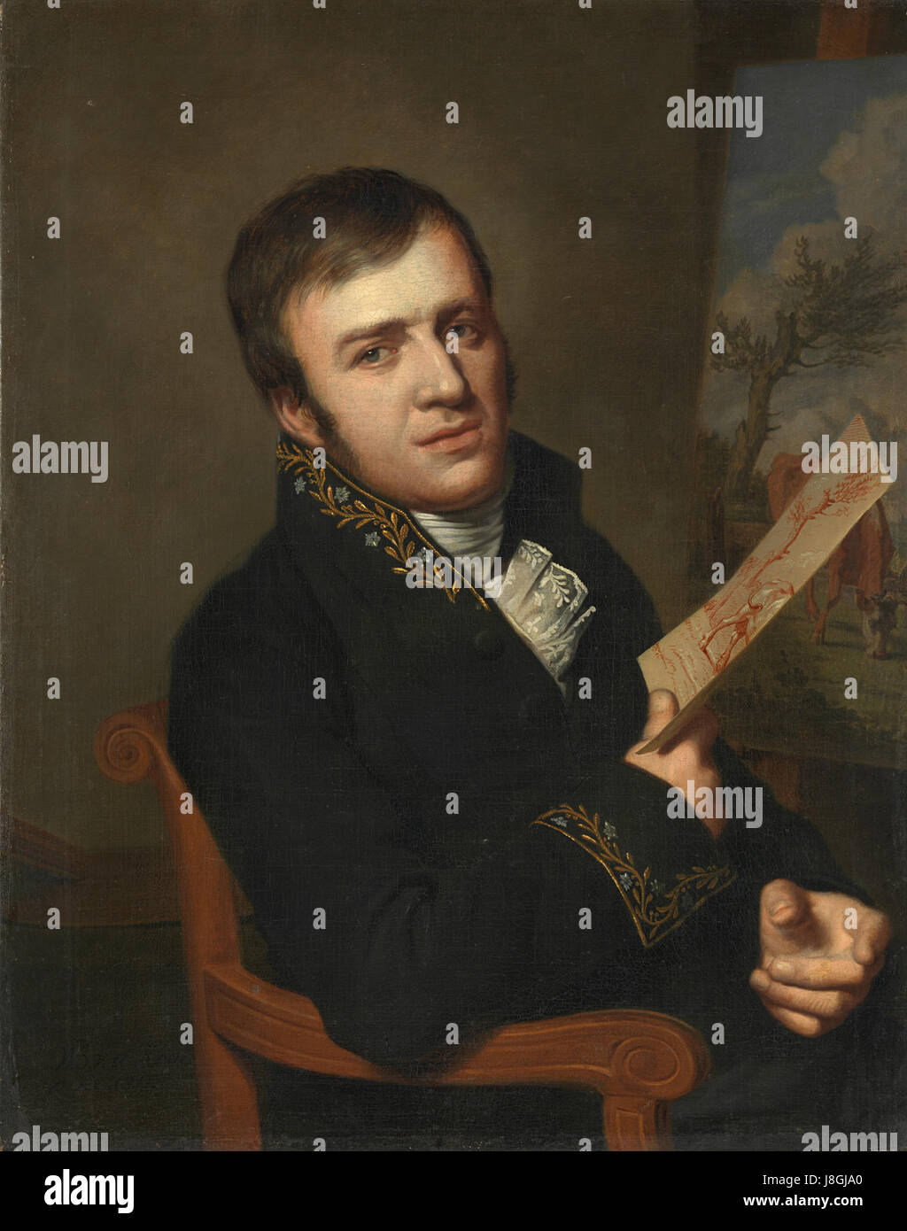 Jan (Baptist) Kobell II (1778 1814). Schilder, in het uniform van een ...
