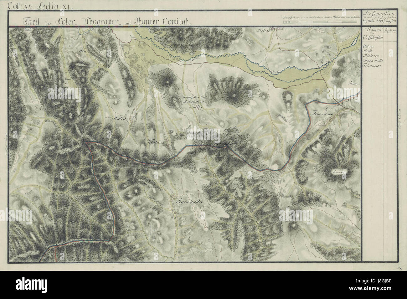 A historical map from the Josephinian land survey of the Kingdom of ...