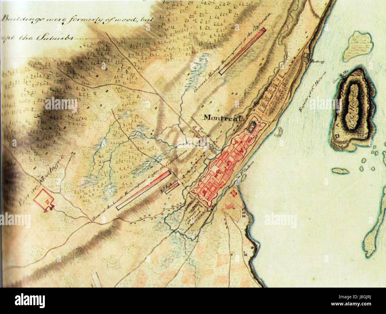 This historical image of Montreal from 1761, captured by Murray ...