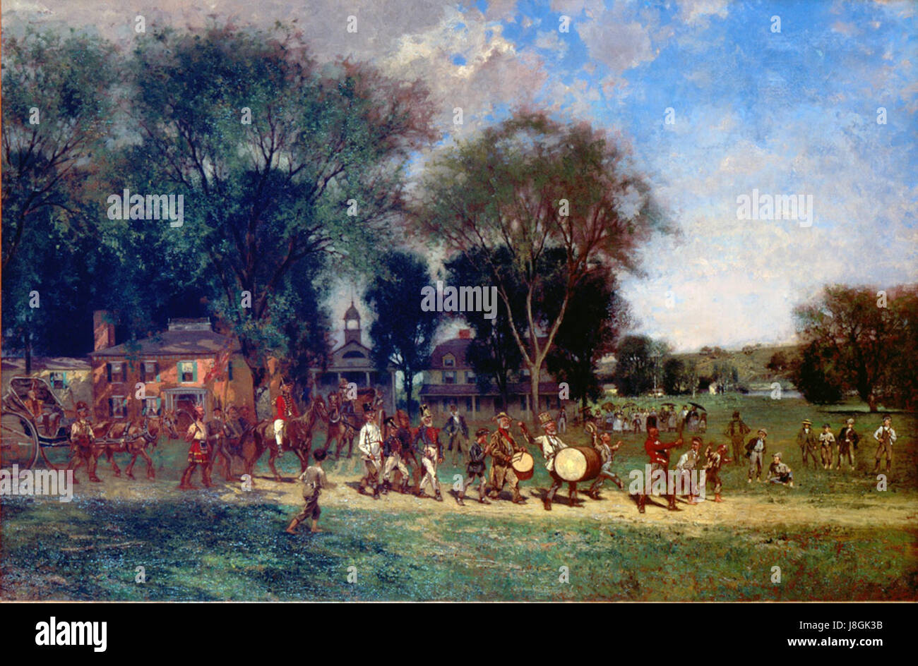 This painting by Alfred Cornelius Howland depicts a Fourth of July ...