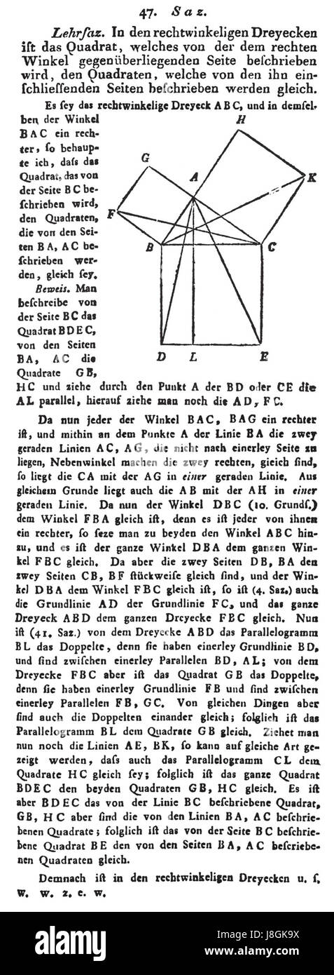 Euklids Elemente Satz, published in 1807 by Hauff, presents Euclid's ...