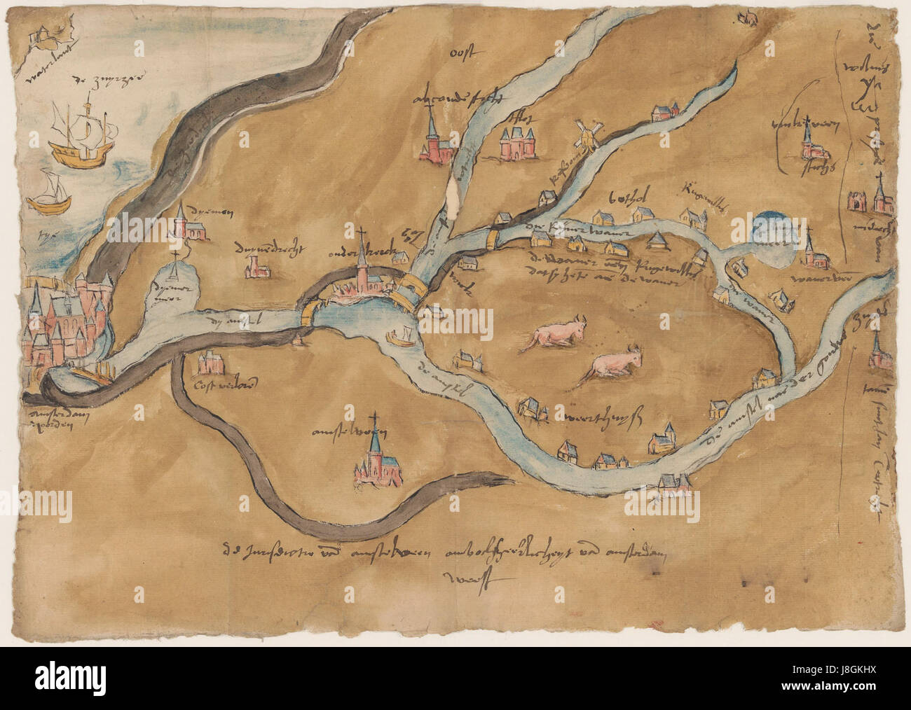 Amstel river map hi-res stock photography and images - Alamy