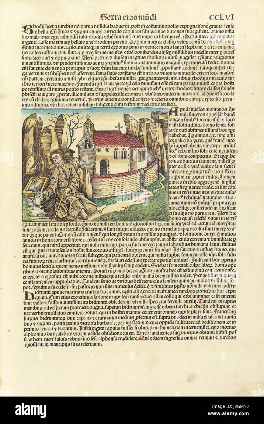 A page from the *Liber Chronicarum*, an important medieval text ...