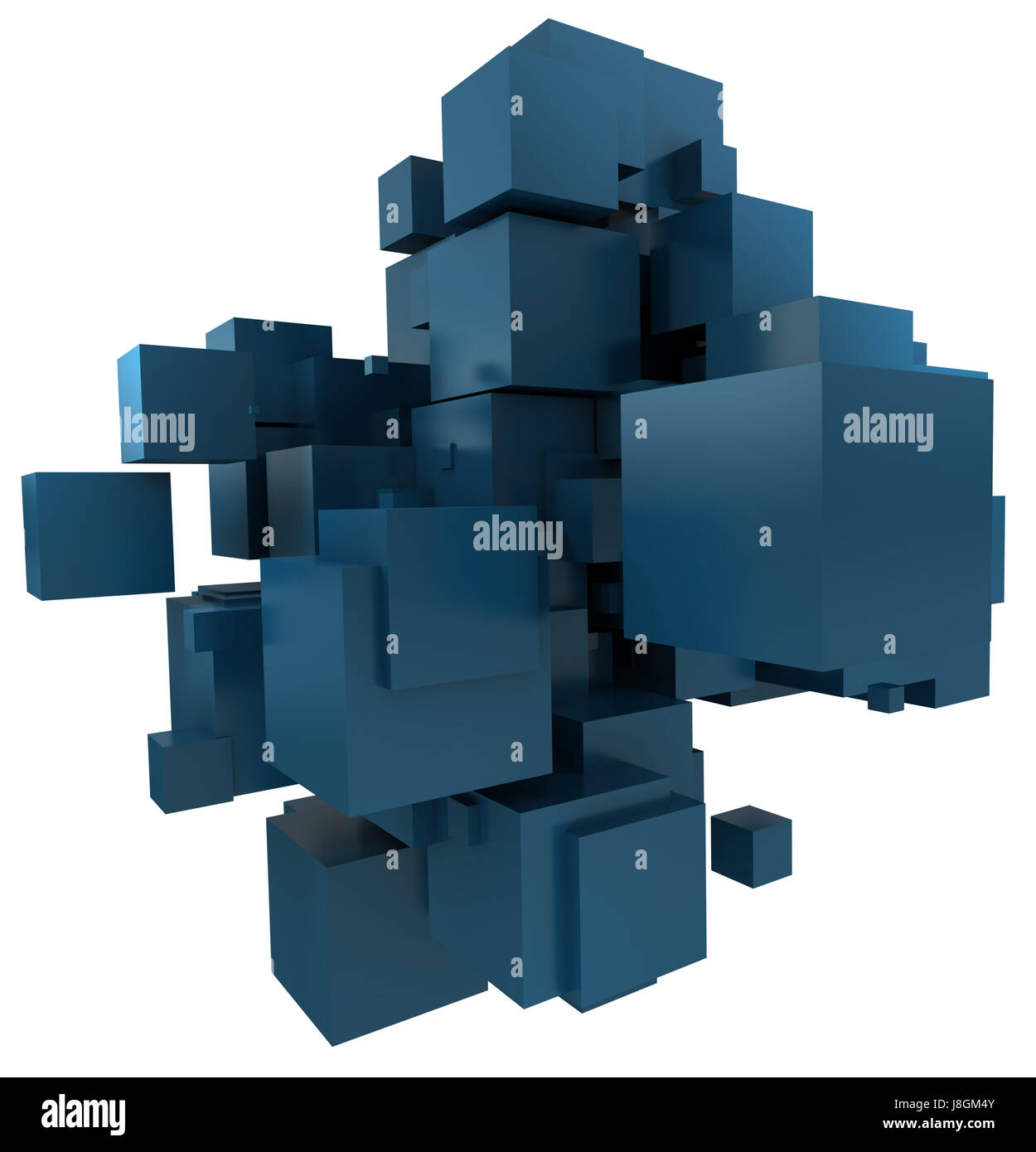 blue, art, shape, abstract, wallpaper, pattern, cube, geometric, block ...