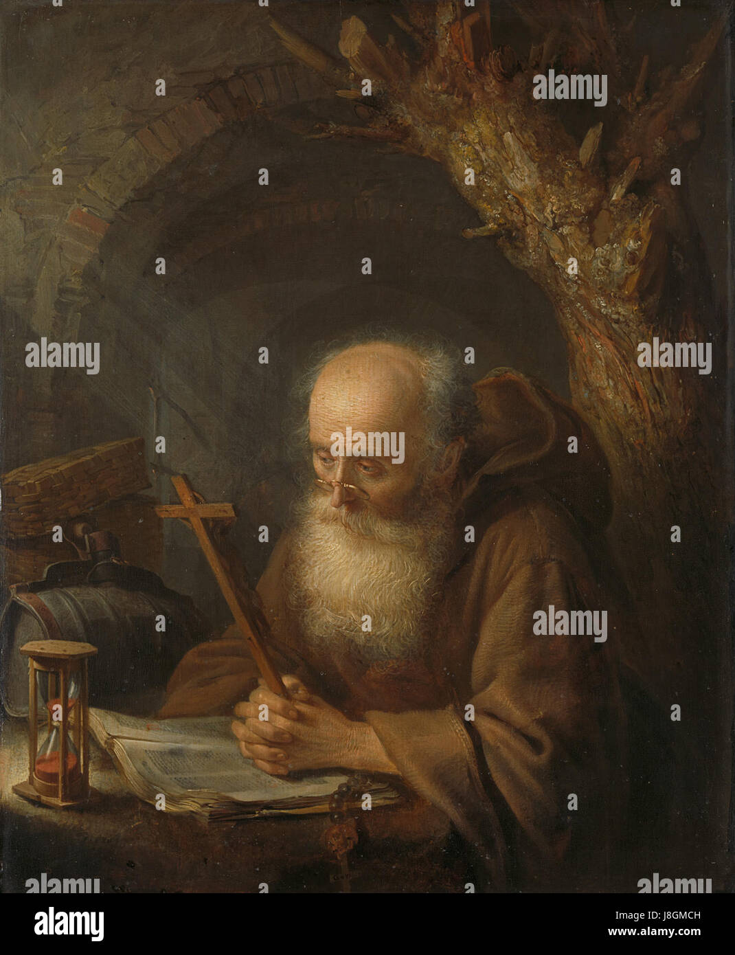 This artwork, titled 'Een kluizenaar,' depicts a hermit, showcasing ...