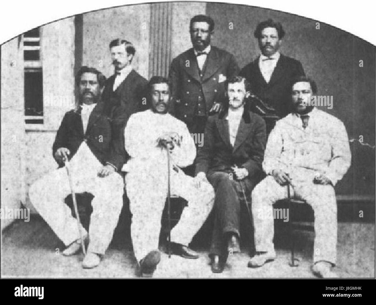 Lunalilo seated with Kalakaua and others Stock Photo - Alamy