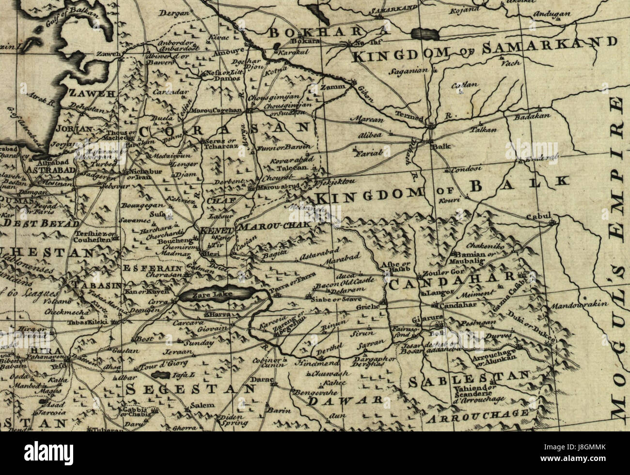 Map of Afghanistan during the Safavid and Moghul Empire Stock Photo - Alamy