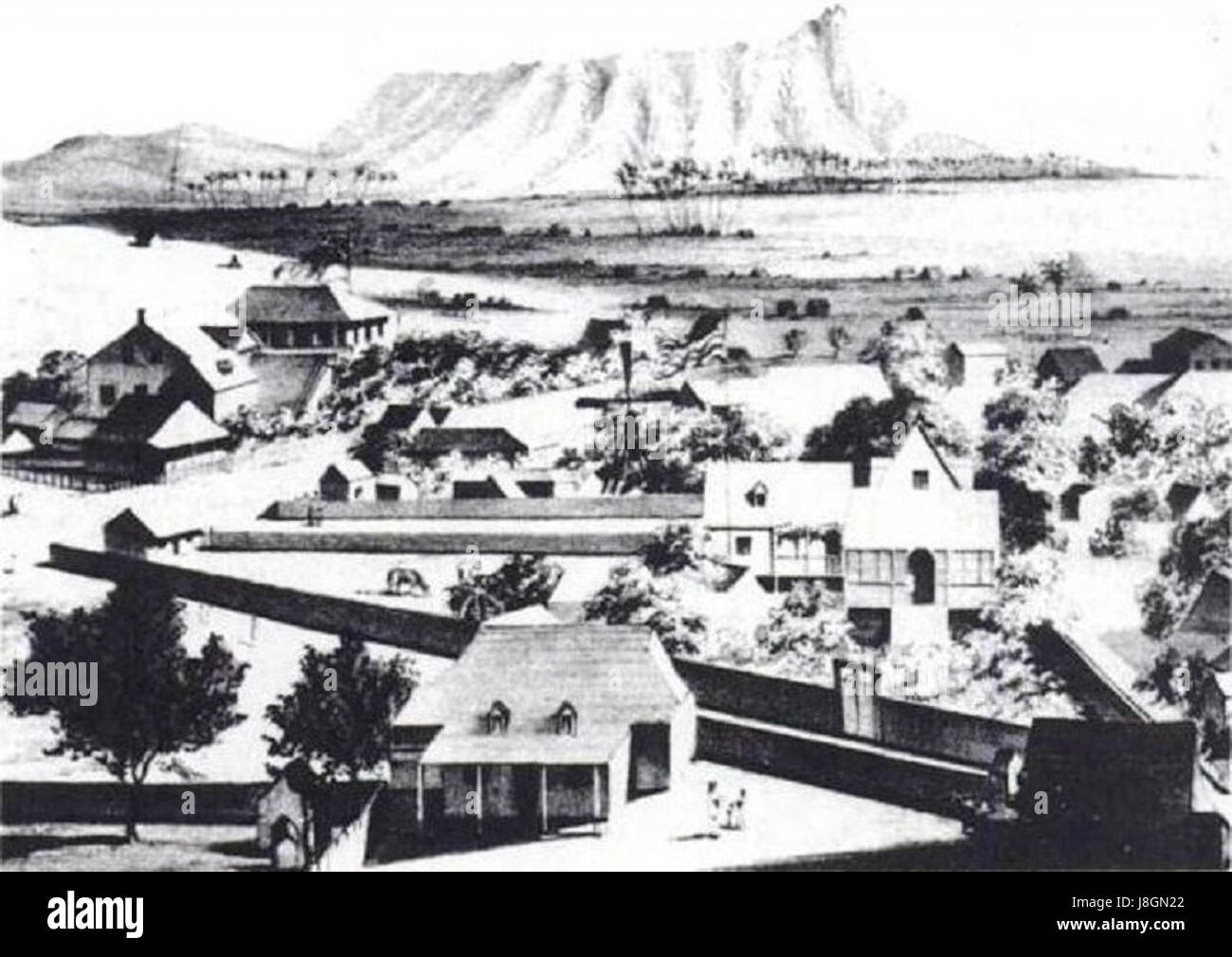 Old map of honolulu hi-res stock photography and images - Alamy